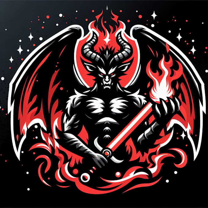 Design a unique modern fighter demon flames mascot logo for you by ...