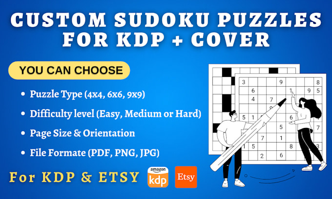 Create custom sudoku puzzles with solutions for kdp by Ahdhmz | Fiverr