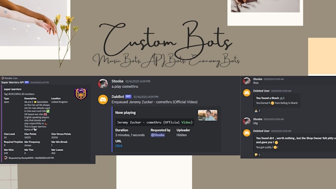 Make you a simple custom discord bot by Joshua_franky | Fiverr