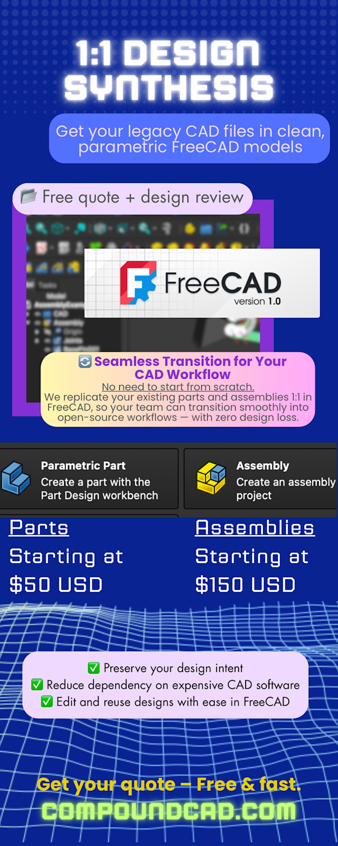 Create 3d cad models and engineering drawings for you by Compoundcad ...