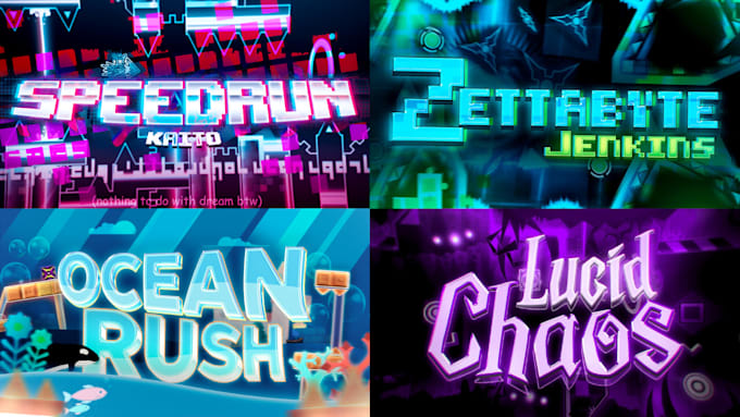 Design you a geometry dash thumbnail by Reizorgmd | Fiverr