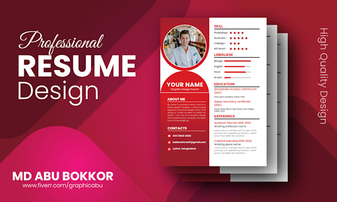 Create professional cv designs and resume design in ms word by ...