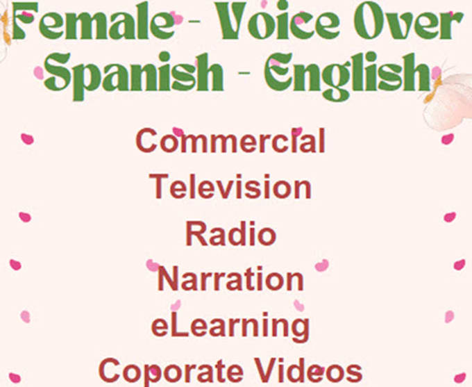 Record female spanish voice over actor narrator commercial elearning tv ...