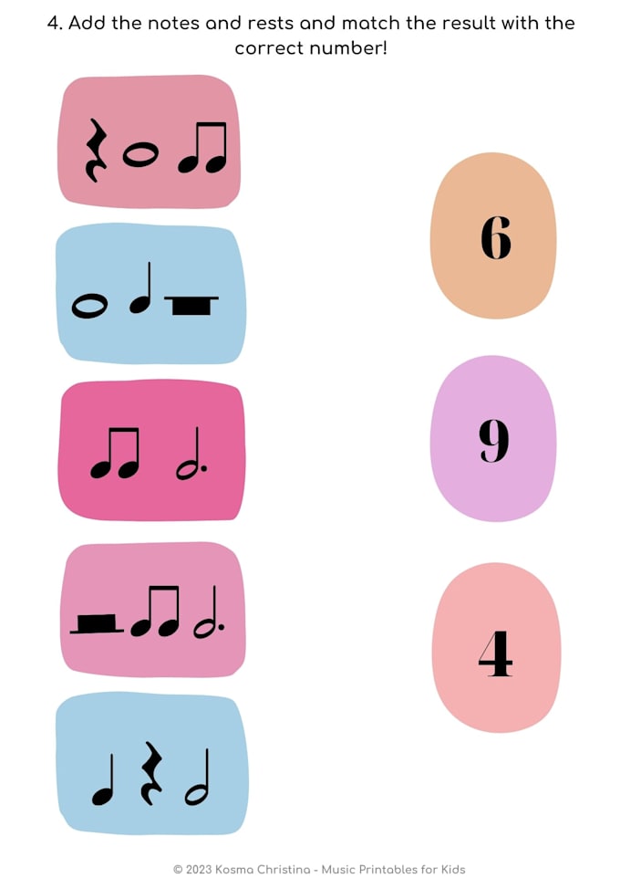 Create printable musical math worksheets for you by Christa_coo | Fiverr