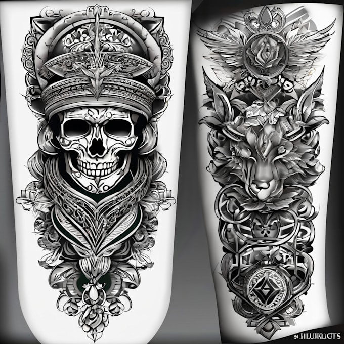 Create custom tattoo design, tattoo sleeve by Eastrum | Fiverr
