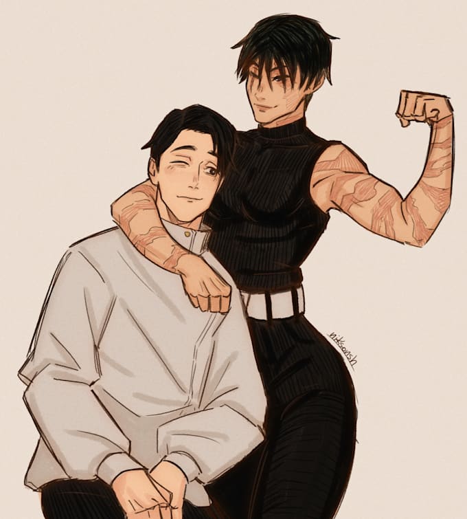 Draw flat colored anime art for you by Niksonsh | Fiverr