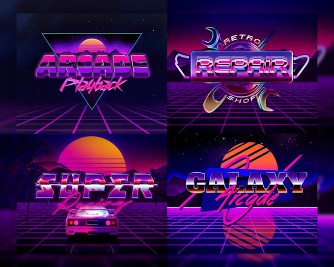 Create retro 80s logo within 24 hours by Retro_art | Fiverr