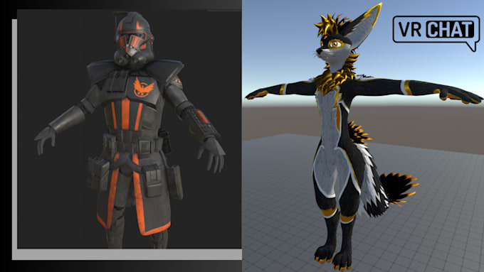 Model a custom vrchat avatar, 3d anime, furry, fursona vrchat avatar ...
