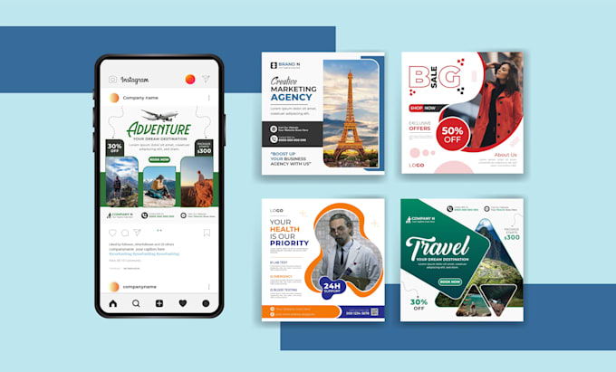 Design social media post facebook instagram tweeter linkedin by ...