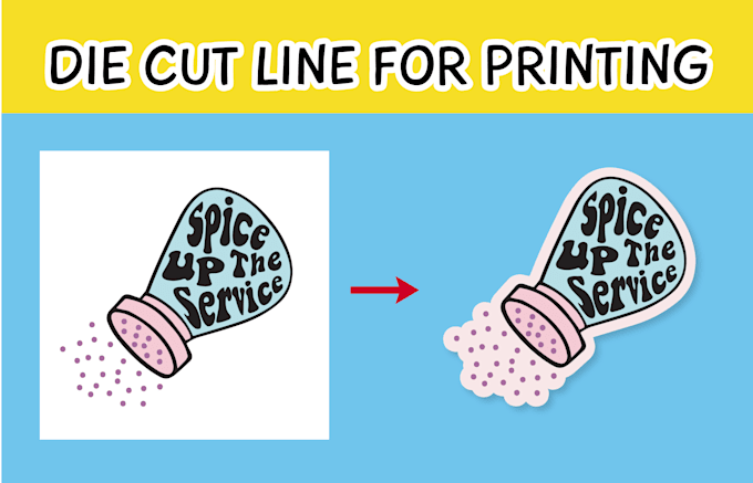 Add die cut and cutline to your sticker by Khadijaaisha | Fiverr