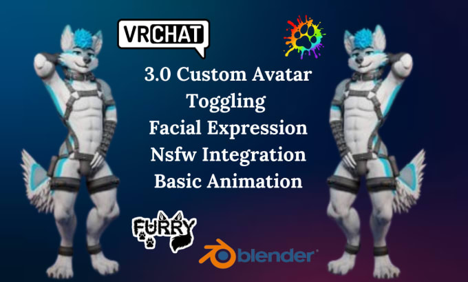Create Custom Vrchat Avatar Vr Character Vrc Avatar 3d Model Furry