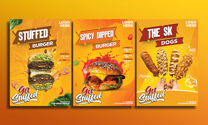 Do minimal food posters, screens, and digital menu design by Safar ...