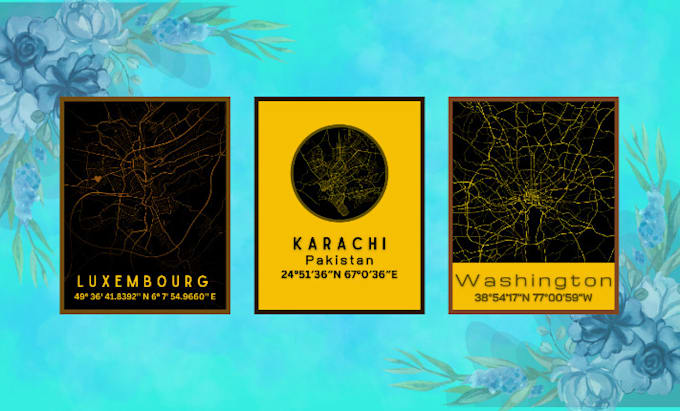 Design print ready custom city maps wall art posters by Usamashoukat99 ...