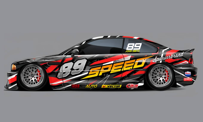 Design creative racing car wraps, car wraps, race car wrap, itasha car ...