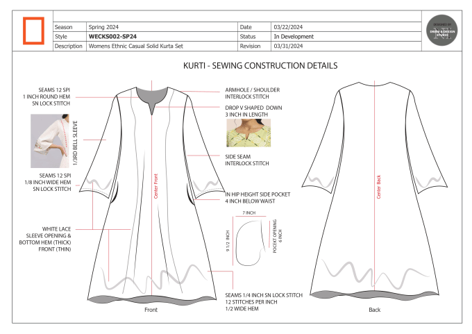 Design kurta and kurti set with tech pack by Aahyanislam | Fiverr