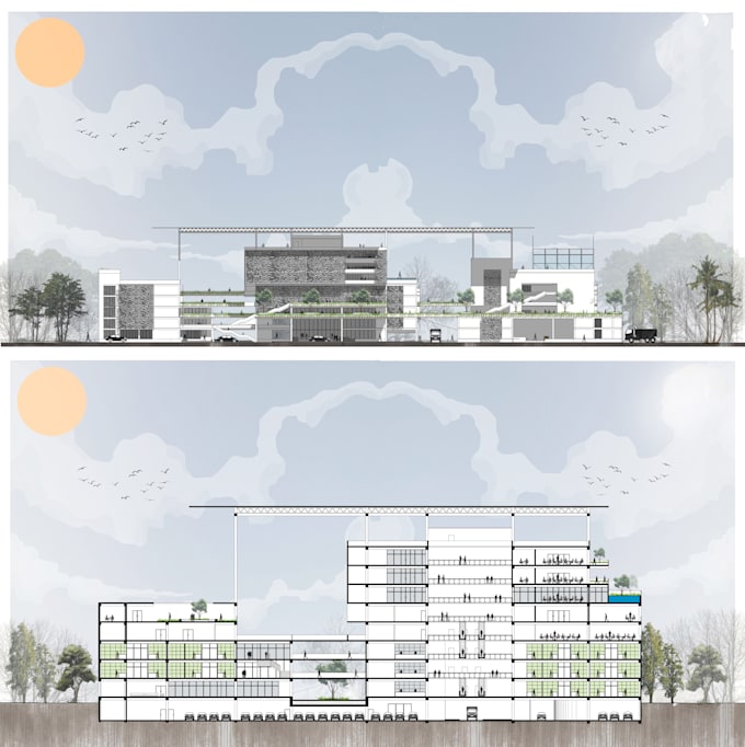 Render architectural plan,elevation or section by Nion799 | Fiverr