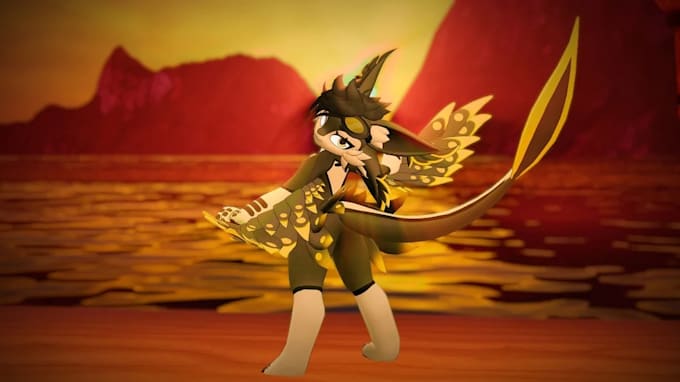 Design 3d protogen kemono furry vtuber vrchat fursona anime nsfw avatar ...