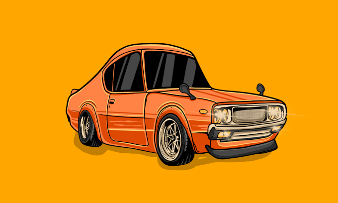 Draw jdm cars illustration cute style by Boreracute | Fiverr