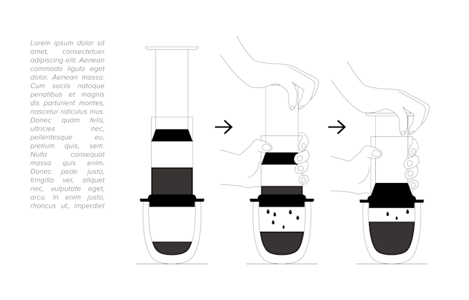 Vector line art, line drawing, instruction manual drawing by ...