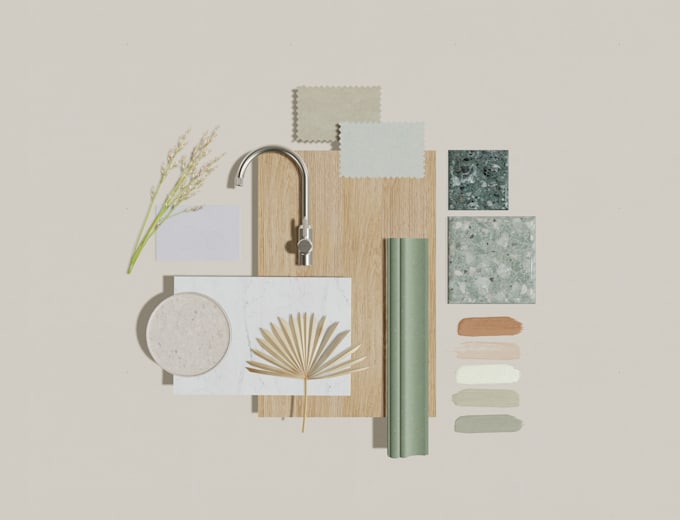 Make a flat lay material board by Giuliamatani | Fiverr
