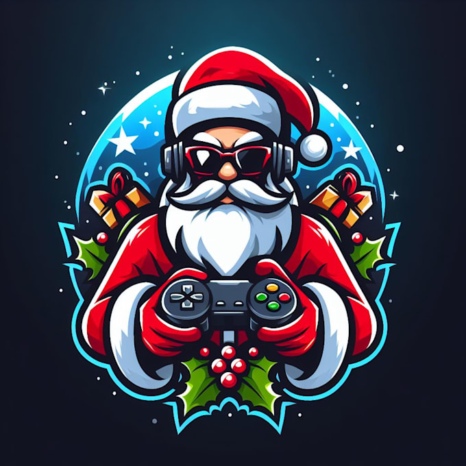 Design realistic santa claus gaming mascot logo with creative concepts ...