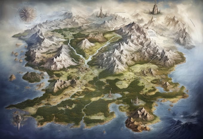 Draw a high quality fantasy map by Sasaae258 | Fiverr