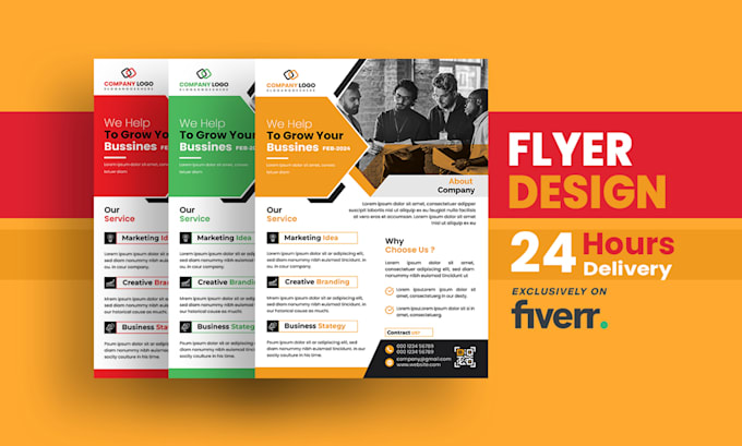 Design creative digital one pager advertising awesome business flyer in ...