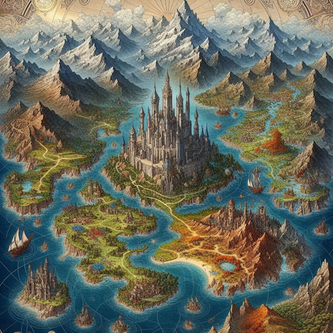 Draw a fantasy world map for dnd, books, rpgs, etc by Chickopu | Fiverr