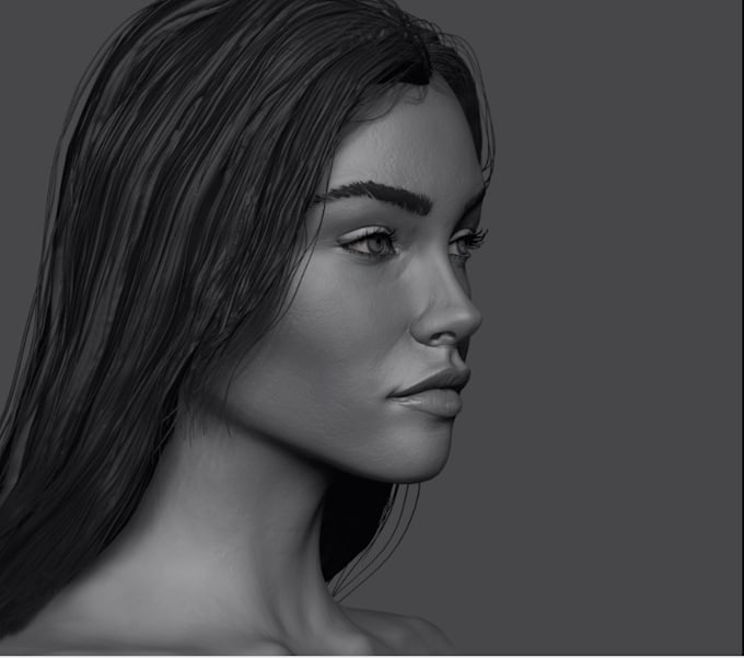 3d sculpting character modeling, character design, 3d bust statue 3d ...