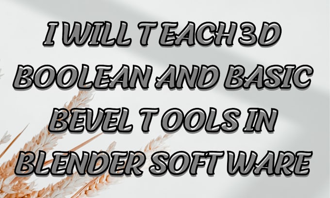 Teach 3d boolean and basic tool in blender software by Antoine_harvey | Fiverr