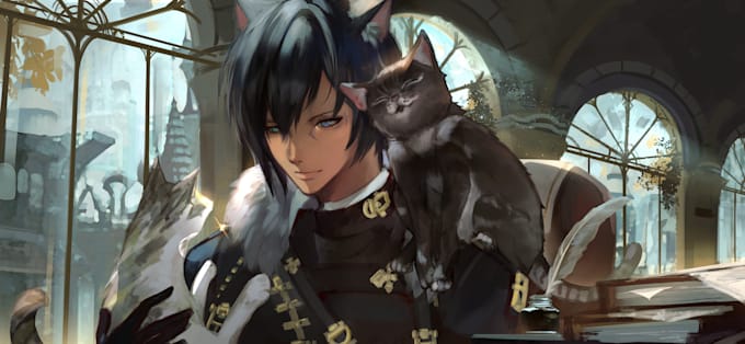 Do your ffxiv character illustrations by Aquashesummers | Fiverr