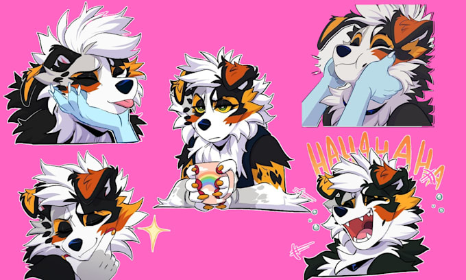 Draw custom furry telegram stickers, crypto emoji, twitch emote ...