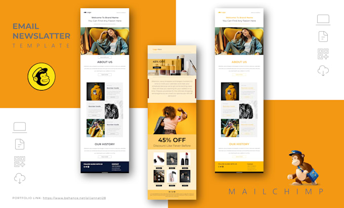 Design custom mailchimp email marketing template newsletter by Ali ...