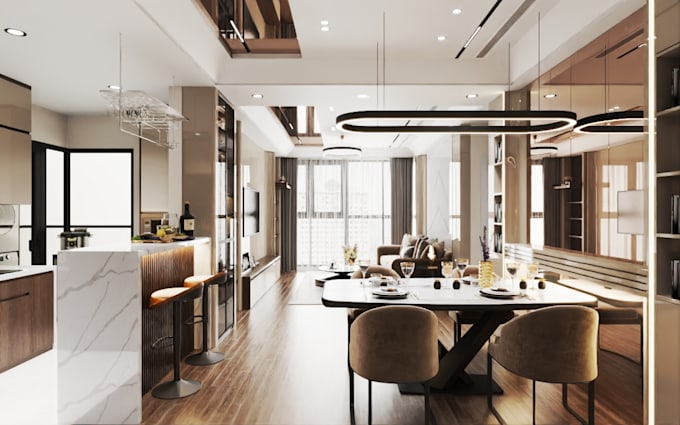 Create your interior design house apartment realistic render by Tad ...