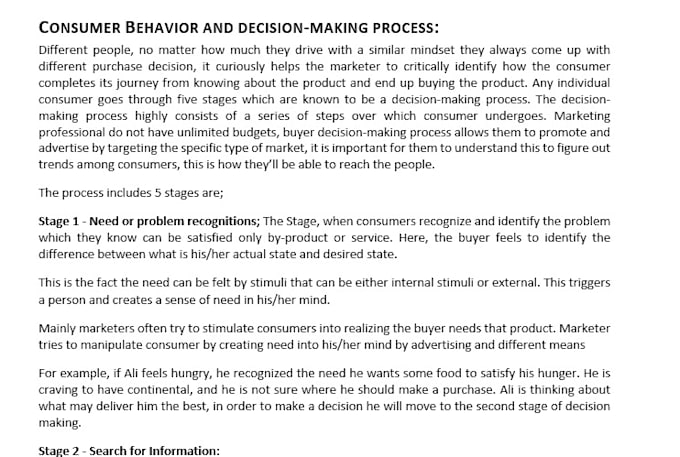 Write essay in consumer behaviour, business and marketing by Sbhojanyy | Fiverr