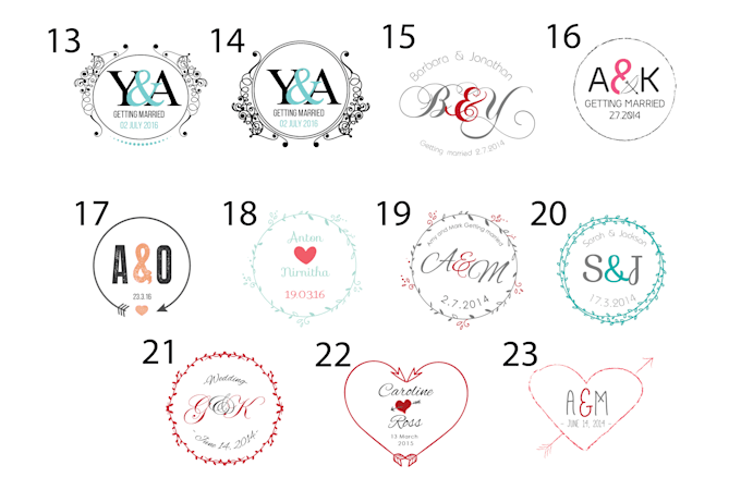 Create wedding monogram logo stamp by Natali_design | Fiverr