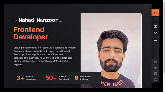 Develop portfolio with react js by Codecrack22 | Fiverr