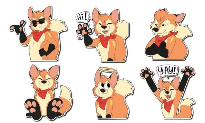Draw Custom Furry Telegram Stickers Crypto Discord Stickers Emoji