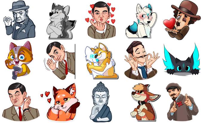Draw telegram stickers,furry style,crypto stickers,whatsapp stickers ...