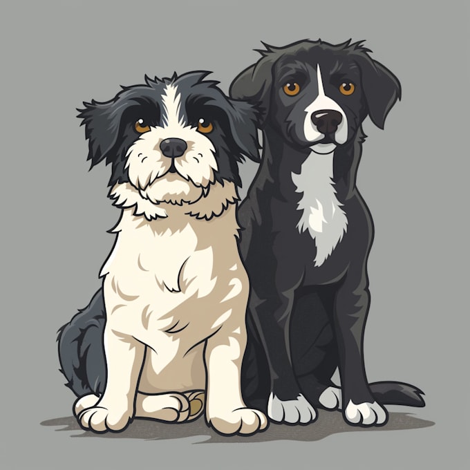 Create your dog or any pets into cartoon by Octoze | Fiverr