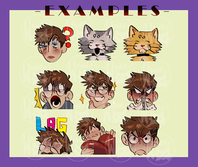 Draw your twitch emotes by Wolfang_art | Fiverr