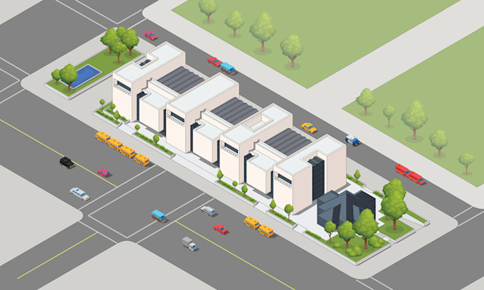 Draw an axonometric of your building by Cityaperture | Fiverr