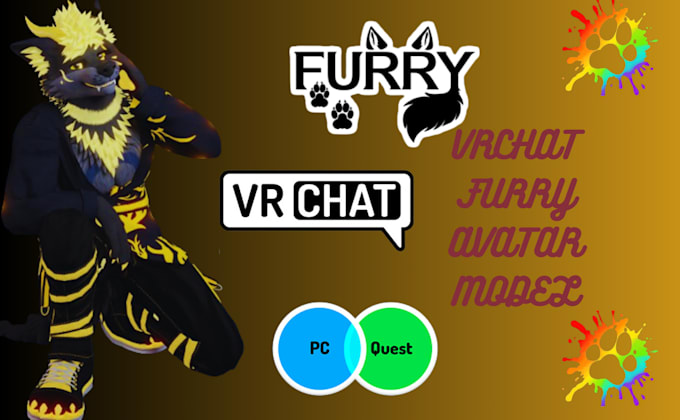 Do a vrchat avatar, 3d furry model, nsfw fursona, vtuber, facerig ...