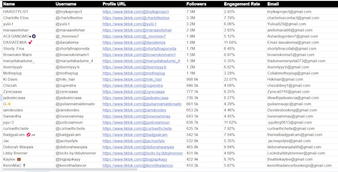 Find best instagram influencer, youtube, and tiktok influencer list by Maaz_khaan | Fiverr