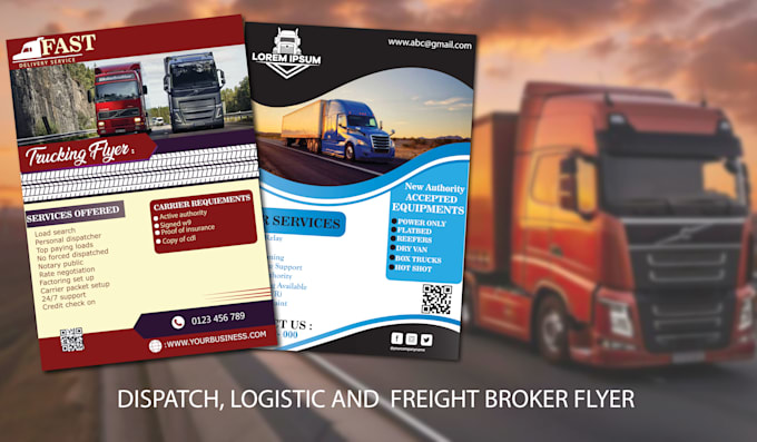 Do trucking flyer dispatching, logistics transports freight broker ...