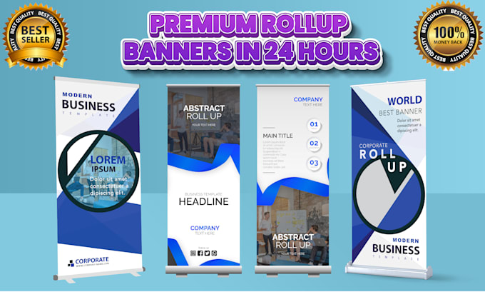 Design professional rollup, retractable banner, billboard design within ...