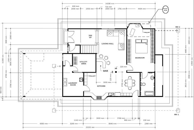 Draw detailed 2d floor plans and elevations in autocad by Mudassir13333 ...