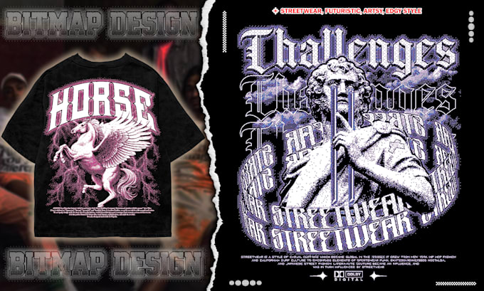 Make bitmap streetwear t shirt designs by Iqbalhossan55 | Fiverr