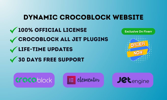 Build dynamic wordpress website by crocoblock, jet engine and elementor pro by Devshanto | Fiverr