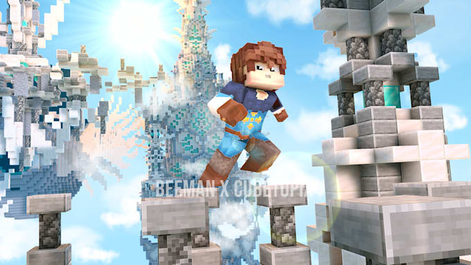 Make a custom minecraft render for wallpaper by Beemanady | Fiverr